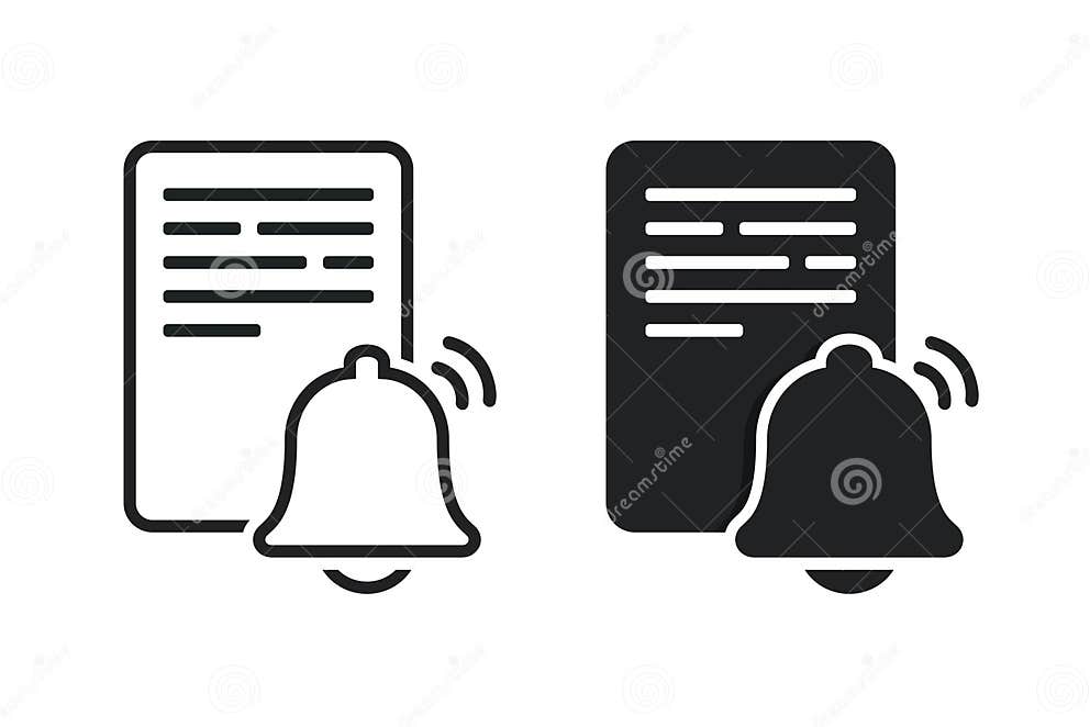 Document Bell Symbol. Illustration Vector Stock Vector - Illustration ...