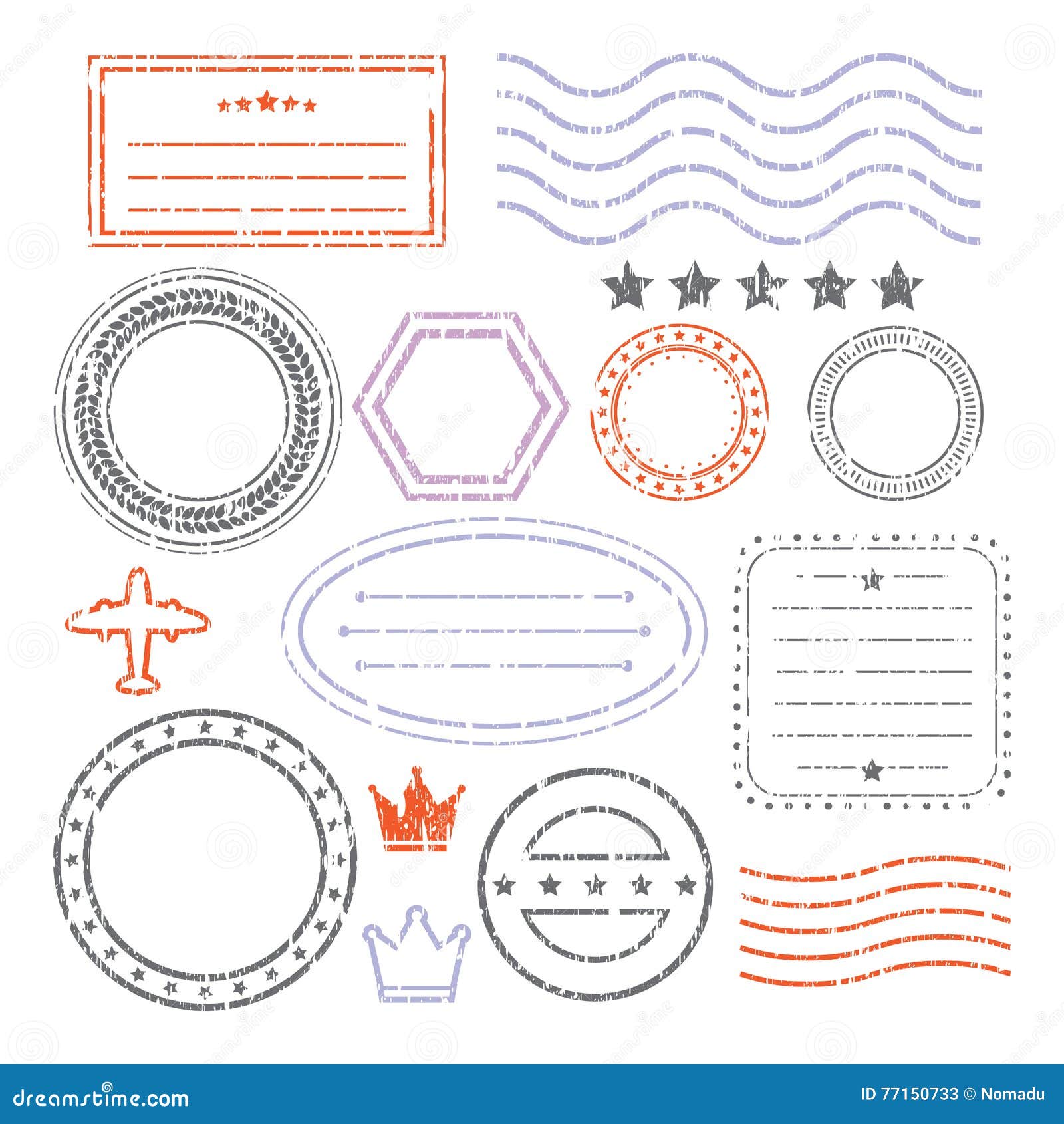 Document and Blank Grunge Stamps Set Stock Vector - Illustration of ...