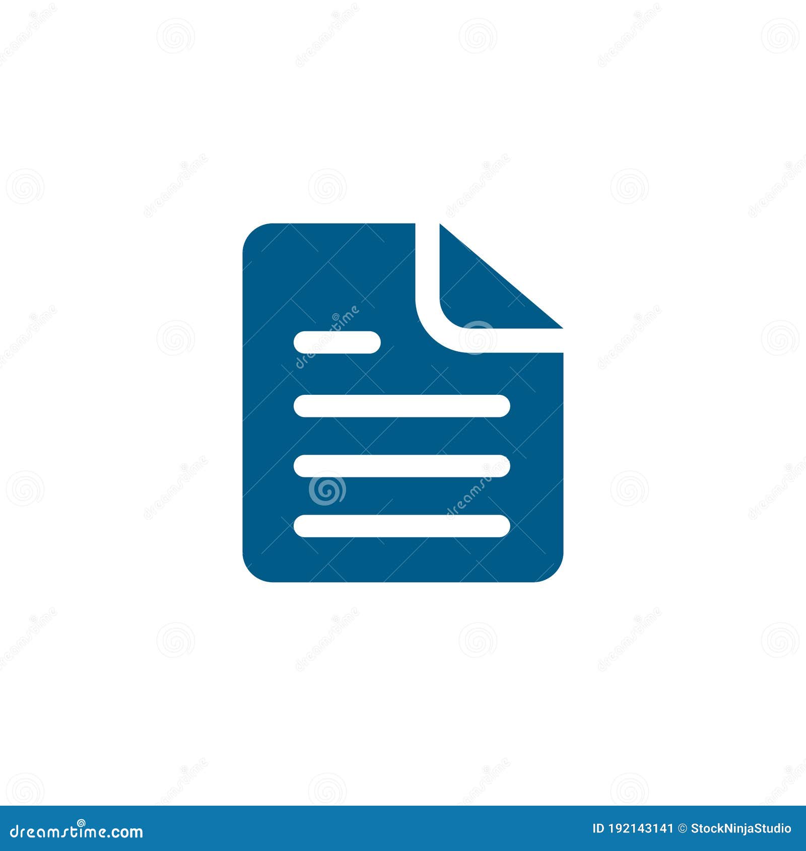 Document Blue Icon on White Background. Blue Flat Style Vector ...