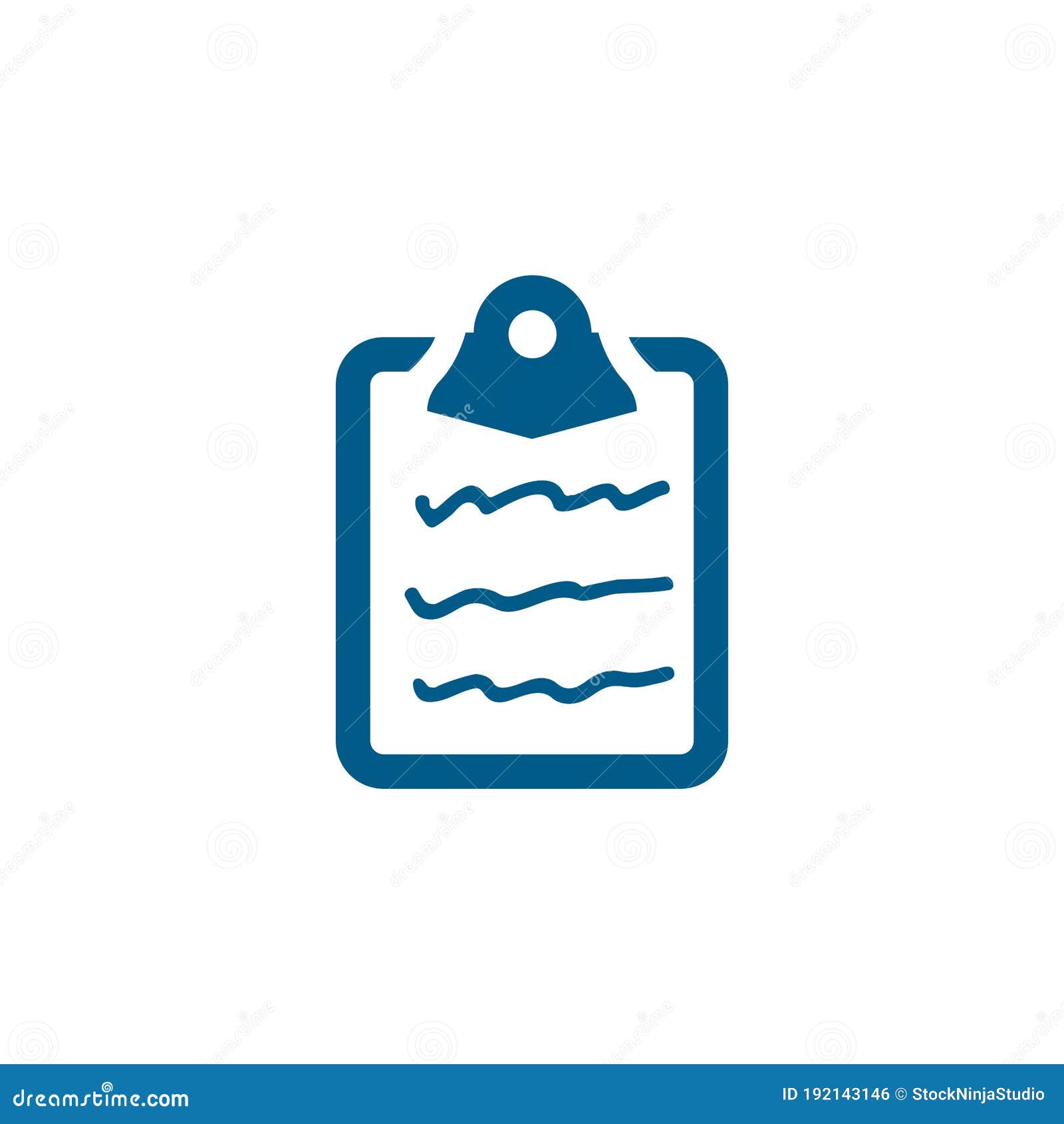 Document Blue Icon on White Background. Blue Flat Style Vector ...