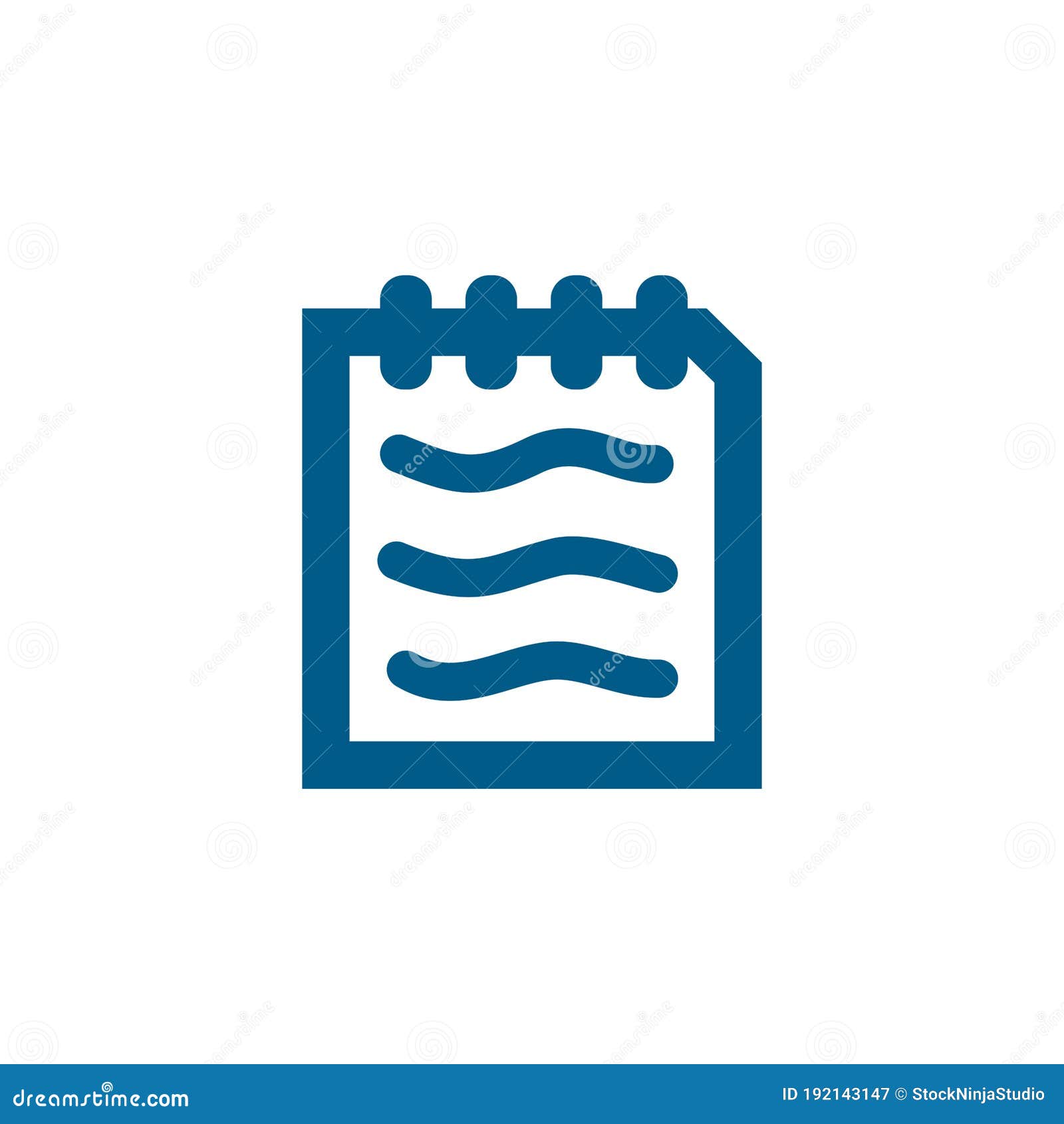 Document Blue Icon on White Background. Blue Flat Style Vector ...