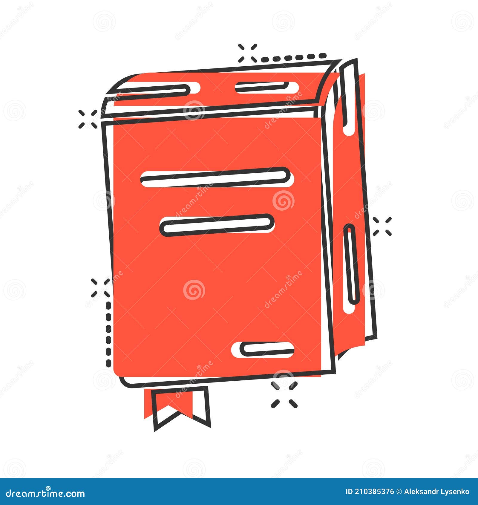 Document Book Icon in Comic Style. Paper Sheet Cartoon Vector ...