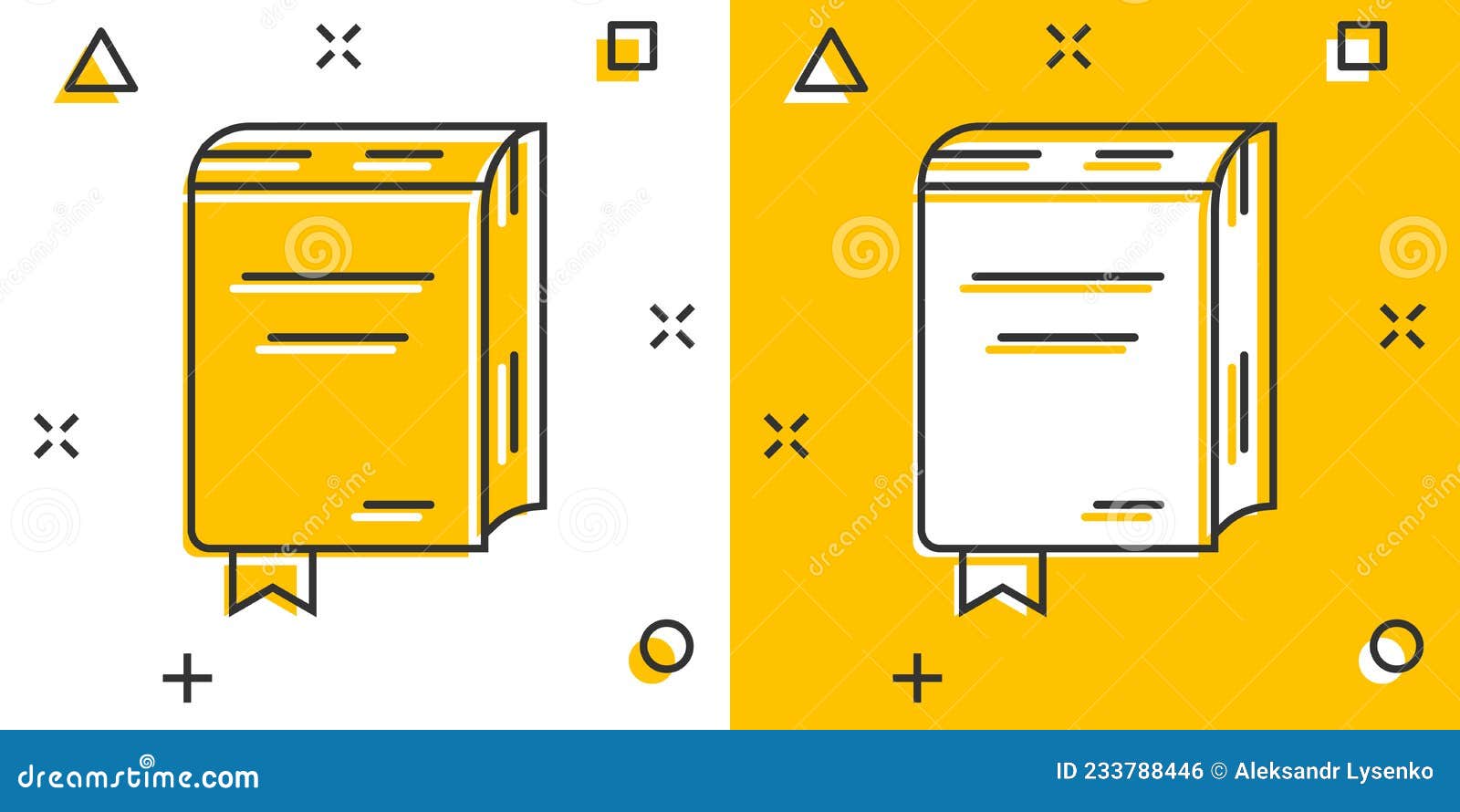 Document Book Icon In Comic Style. Paper Sheet Cartoon Vector ...
