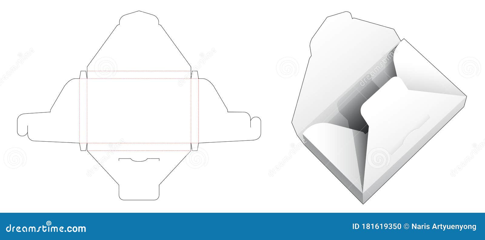 Retail Box With Top Flap Die Cut Template Cartoon Vector ...