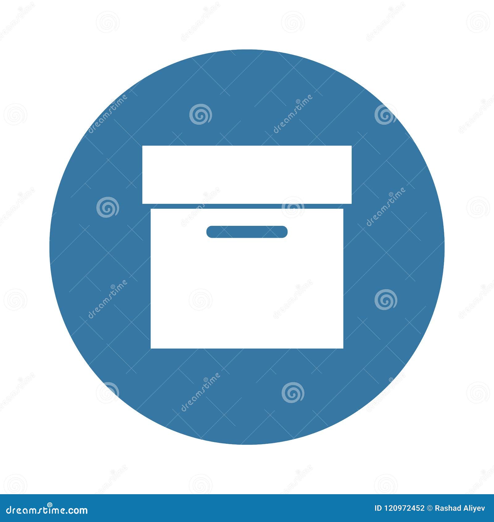 Document Box Icon in Badge Style Stock Illustration - Illustration of ...