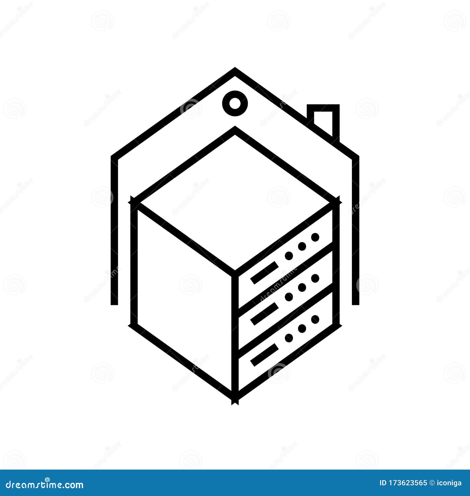 Document Box Line Icon, Concept Sign, Outline Vector Illustration ...
