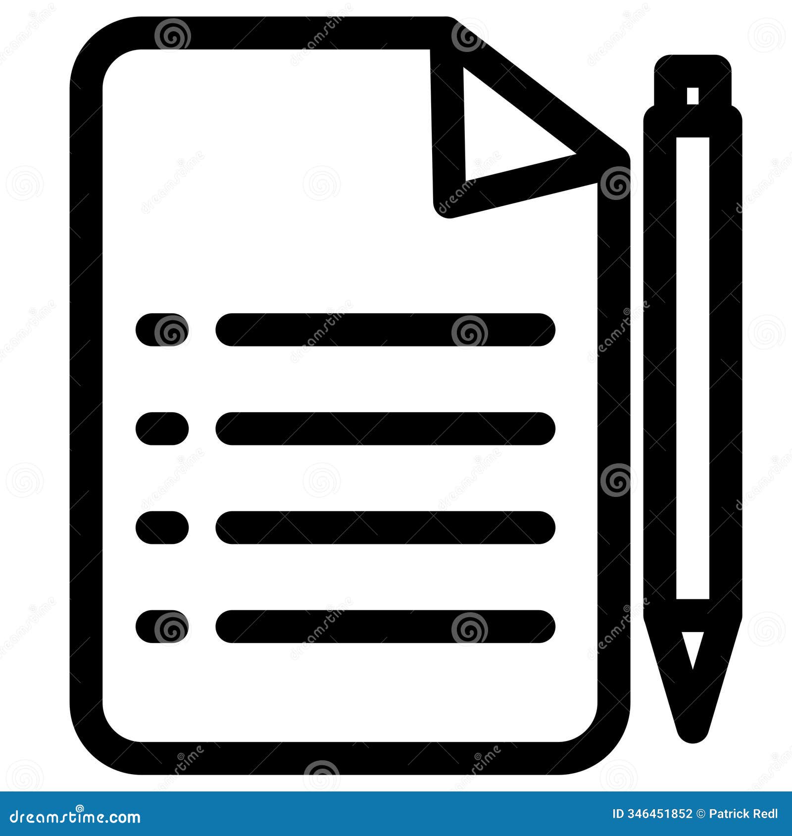 Document with Bullet Points Icon Symbol - To Do or Task List with ...