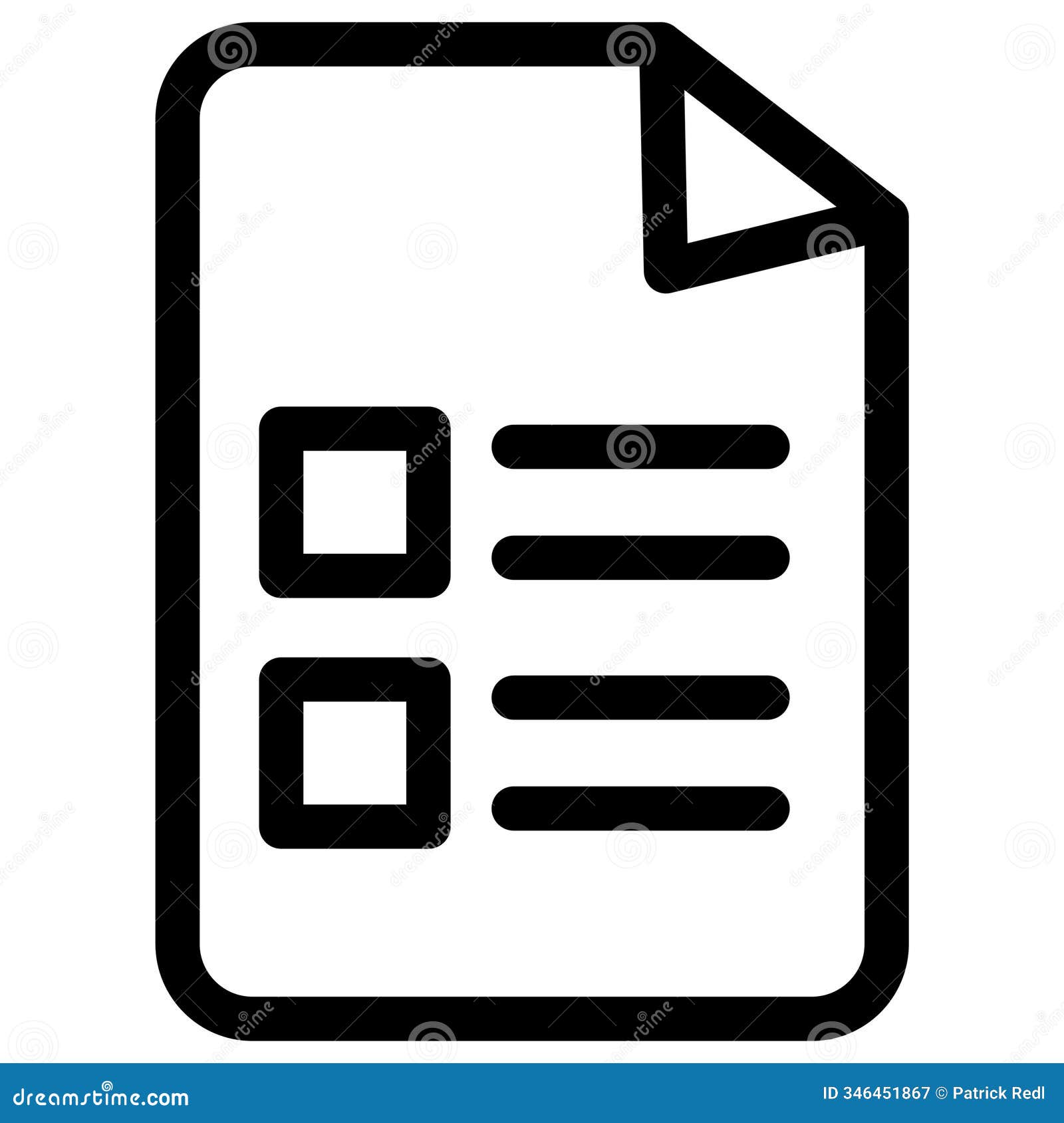 Document with Bullet Points Icon Symbol - To Do or Task List with ...