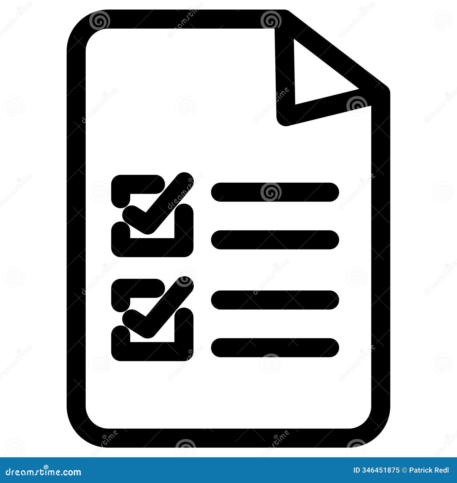 Document with Bullet Points Icon Symbol - To Do or Task List with ...