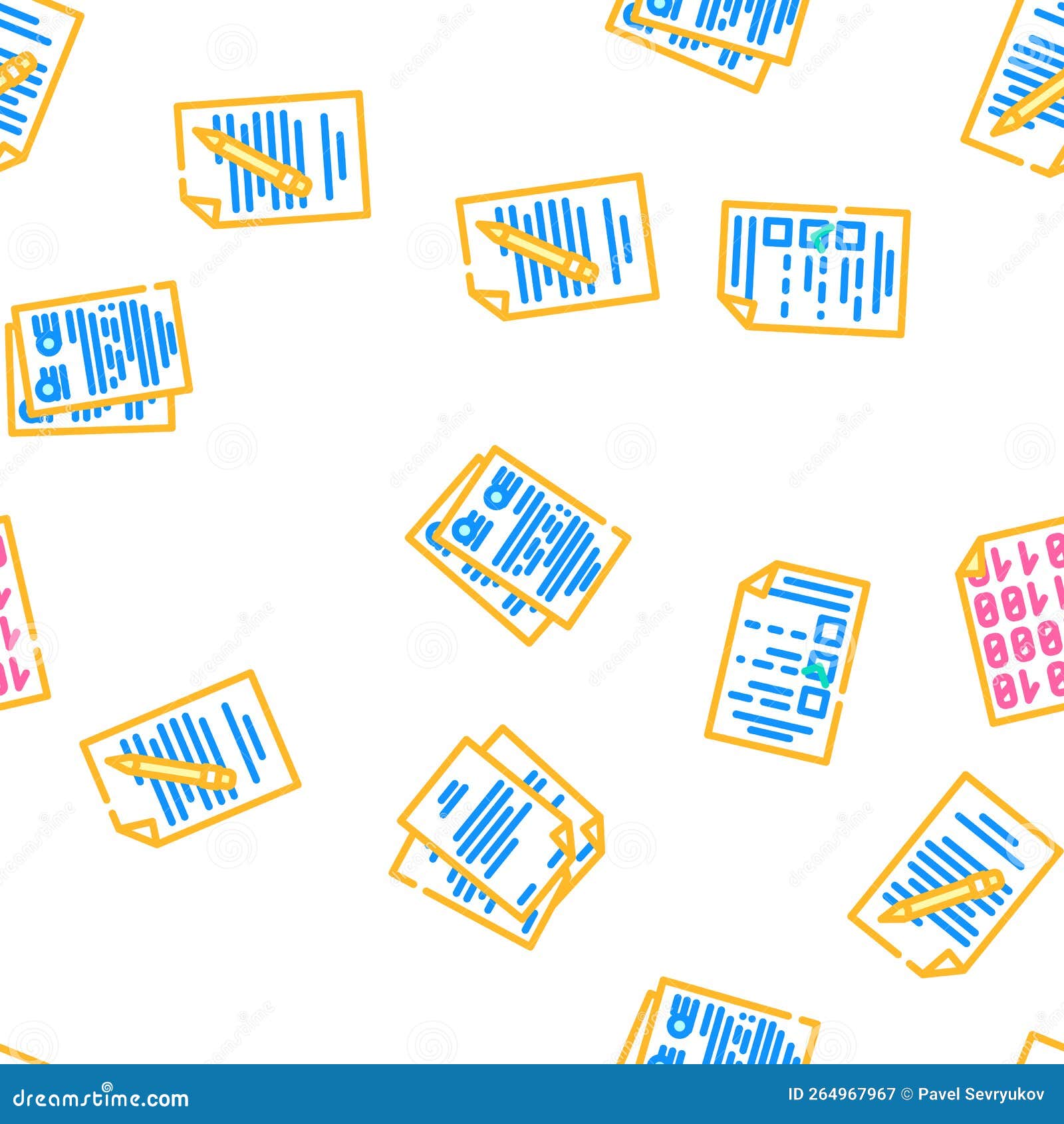 Document Business File Office Vector Seamless Pattern Stock Vector ...