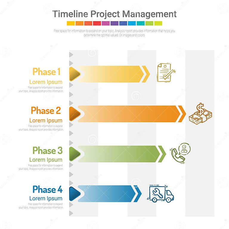 Business Project Time Plan Template with 4 Options. Stock Vector ...