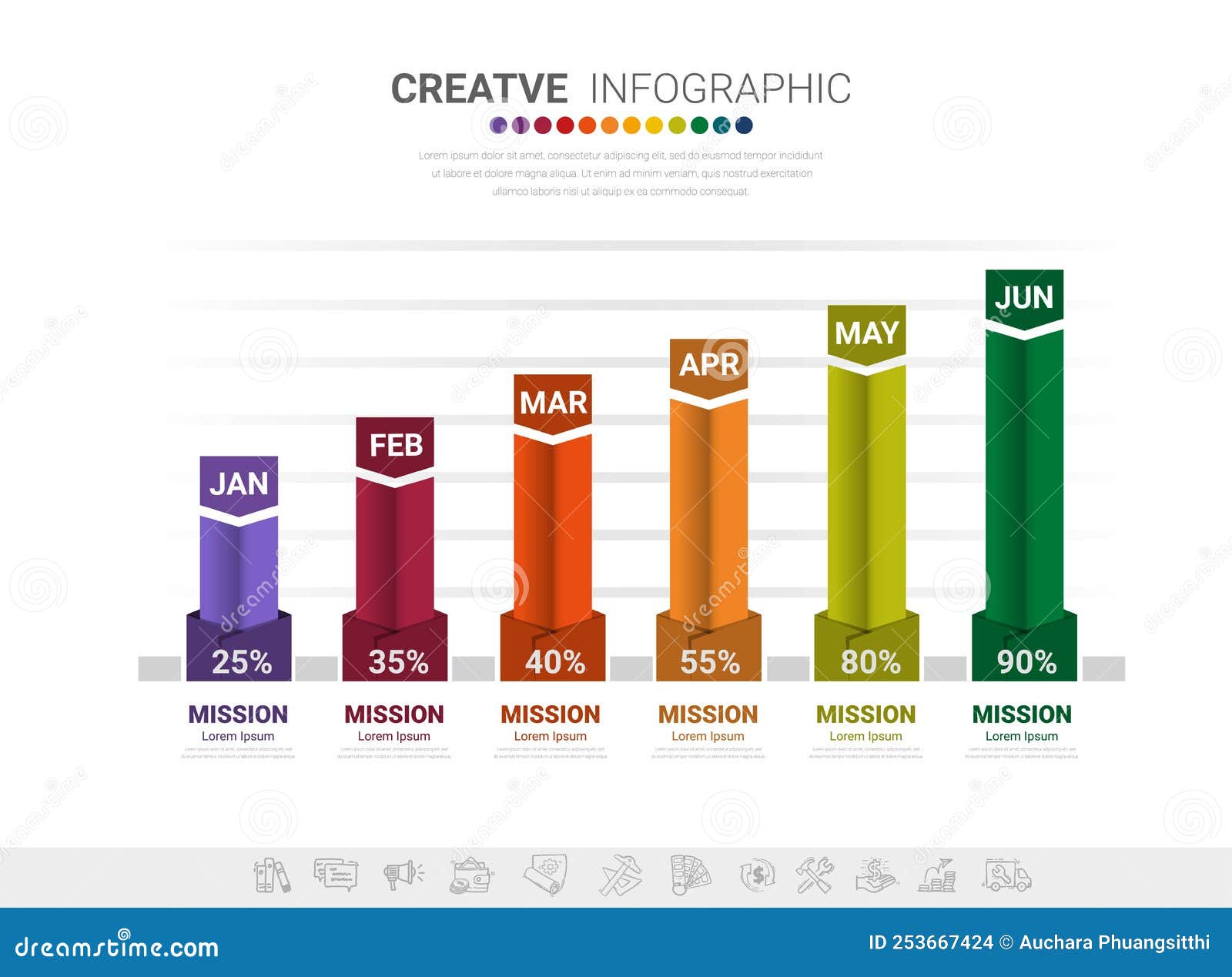 Business Project Time Plan Template with 6 Options, Easy To Use. Stock ...