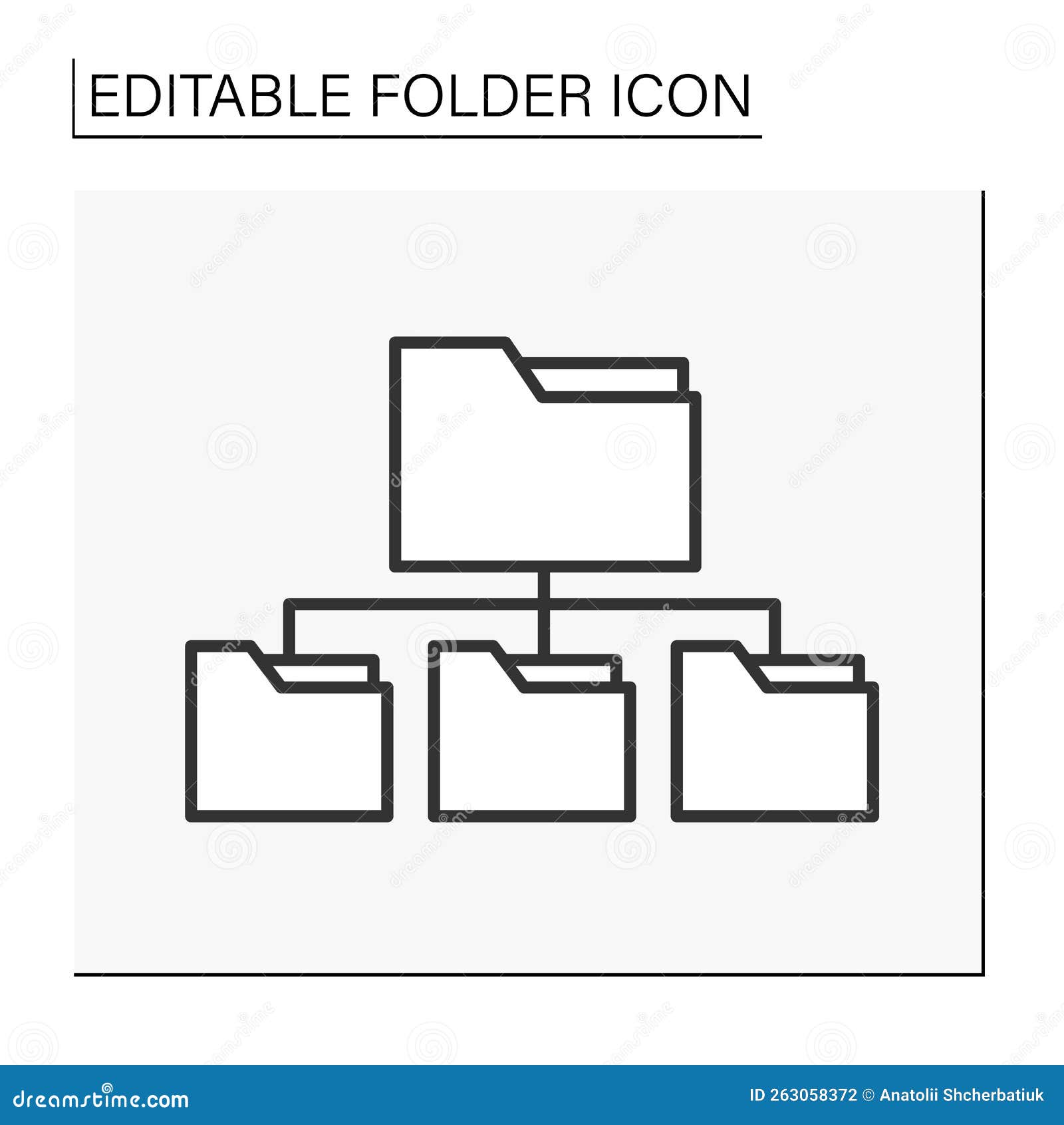 Document case line icon stock vector. Illustration of file - 263058372