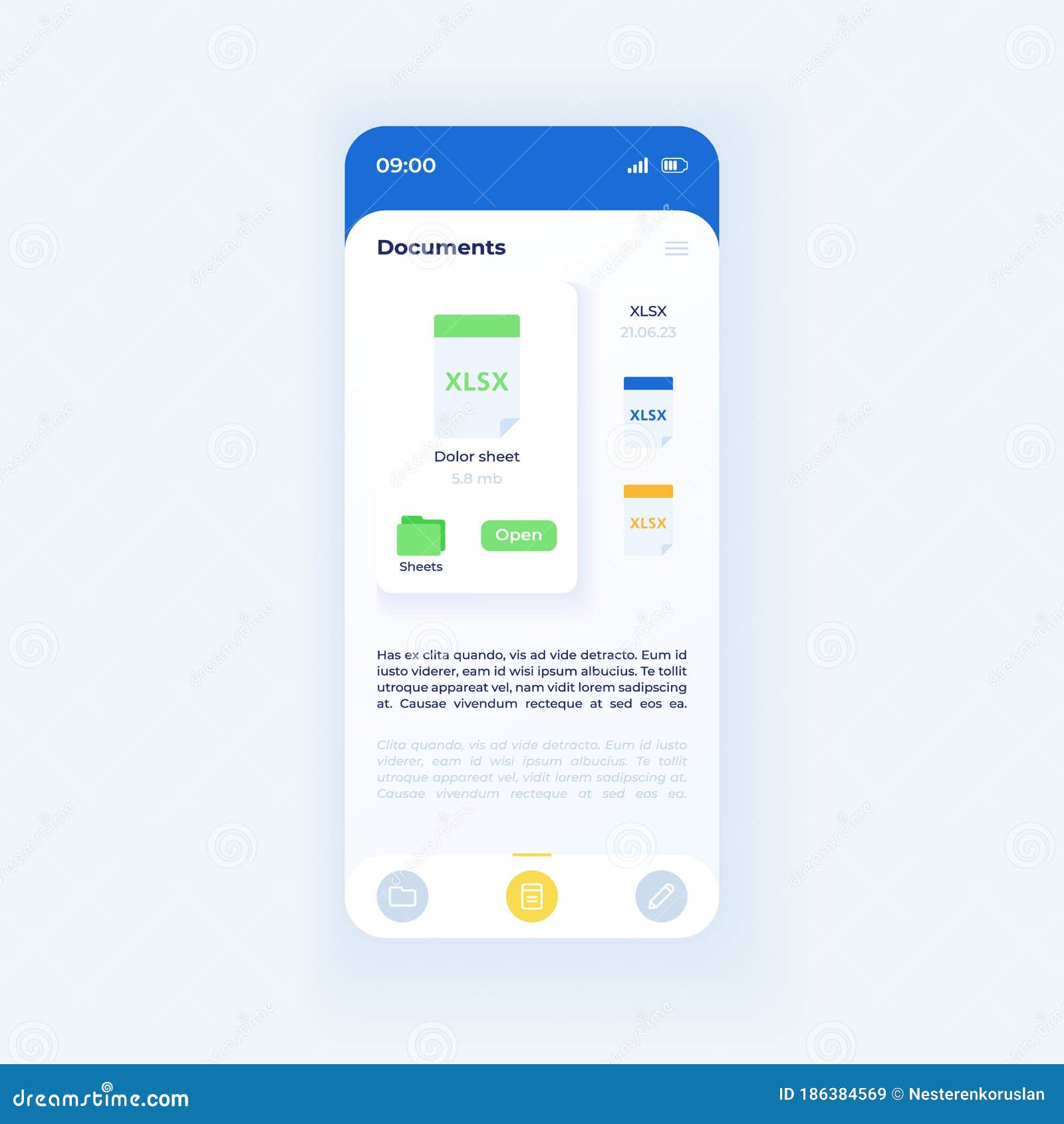 Document Catalog Smartphone Interface Vector Template Stock Vector ... Document Catalog Smartphone Interface Vector Template Stock Vector ...