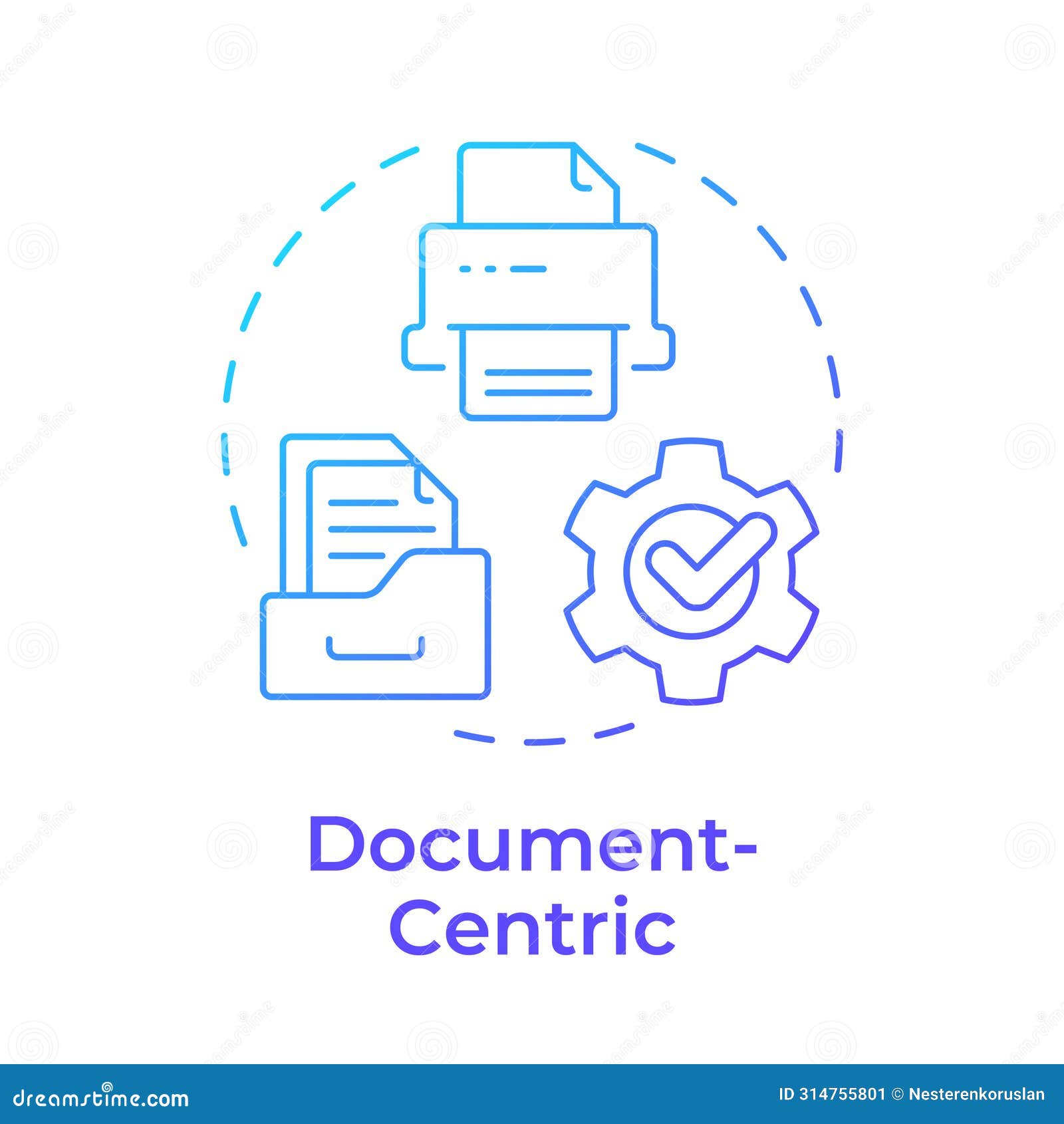 Document-centric Blue Gradient Concept Icon Stock Illustration ...