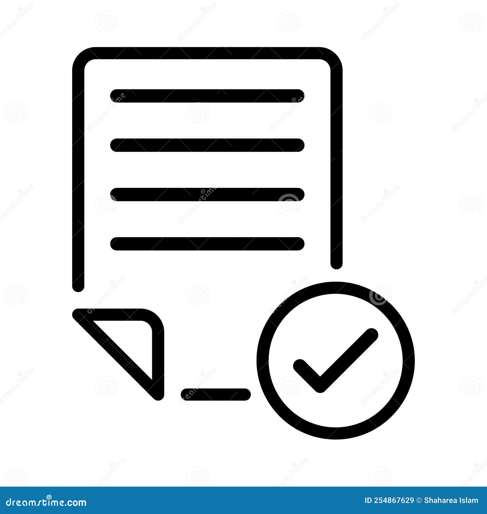 Document check icon stock vector. Illustration of vector - 254867629