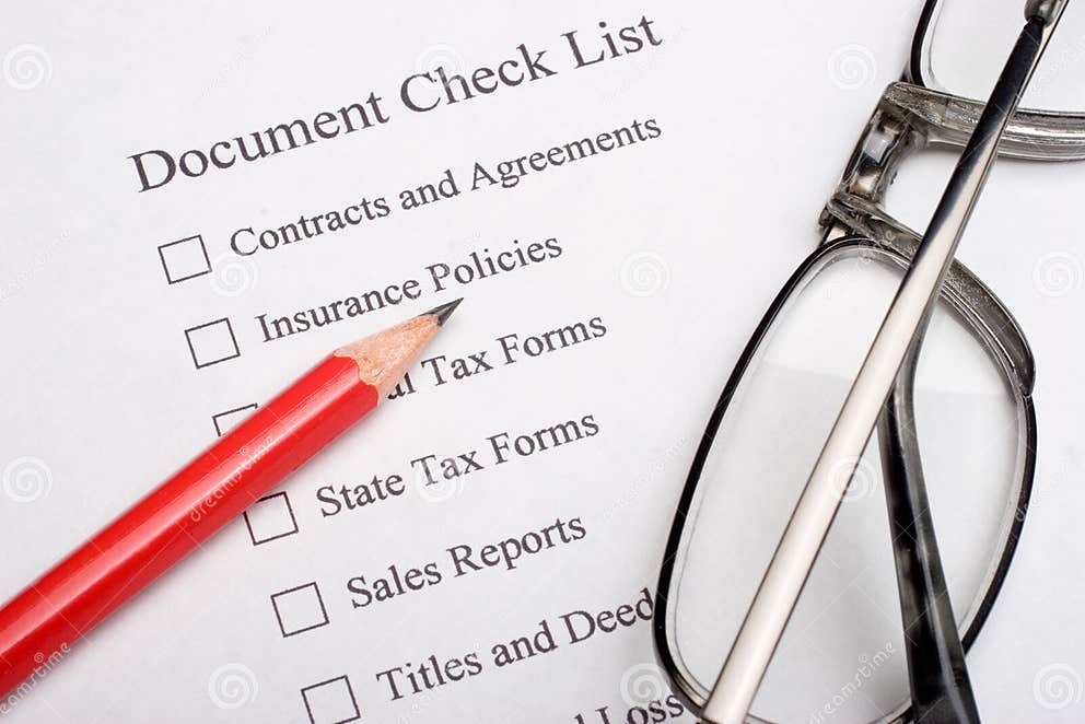Document Check List stock image. Image of glasses, system - 10491261