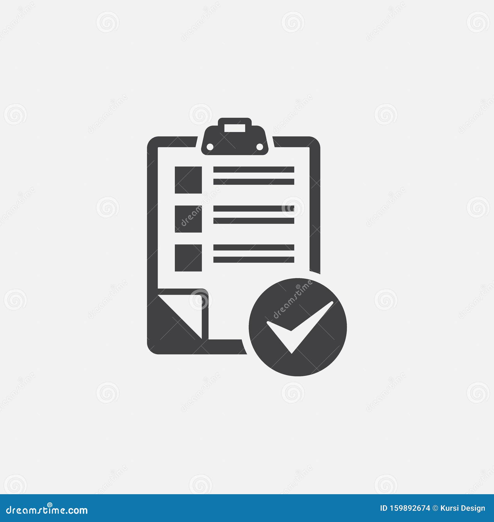Document check list icon stock vector. Illustration of design - 159892674