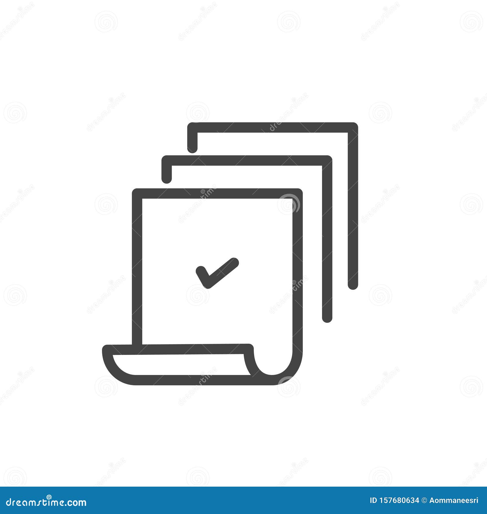 Document With Check Mark Sign. Approve Concept Minimal Icon Isolated ... Document With Check Mark Sign. Approve Concept Minimal Icon Isolated ...