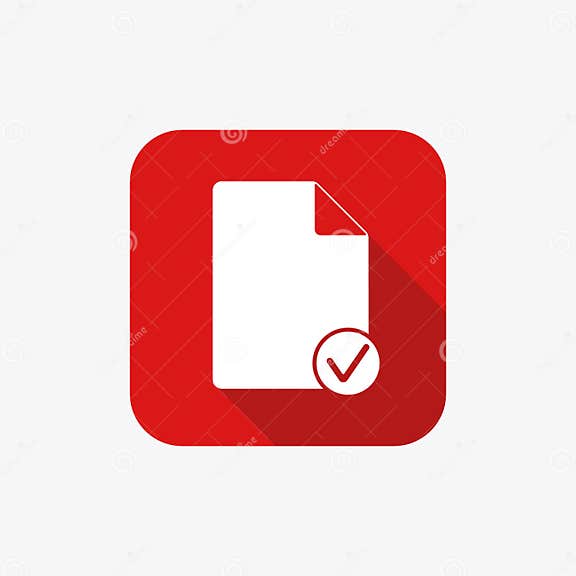 Document with Check Mark Sign. Approved or Submitted File Icon for Web ...