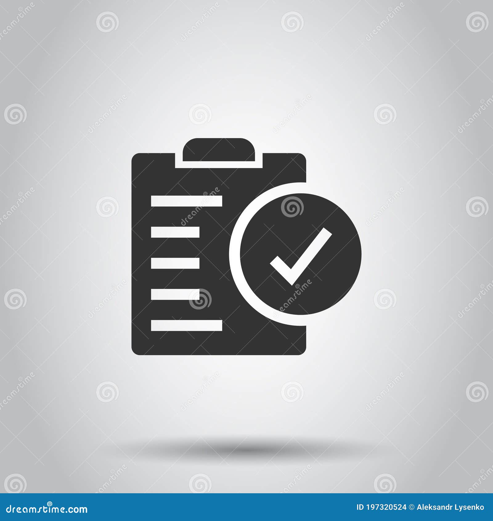 Document Checkbox Icon in Flat Style. Test Vector Illustration on White ...