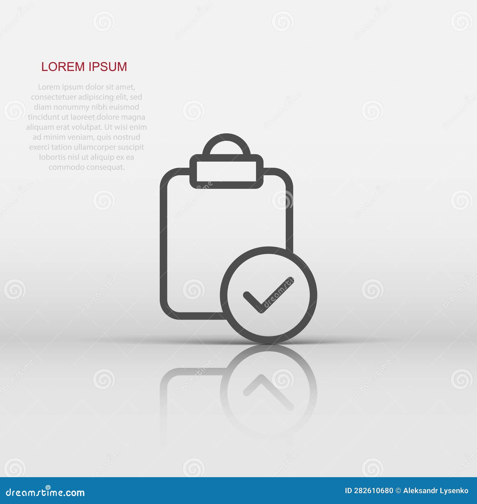 Document Checkbox Icon in Flat Style. Test Vector Illustration on White ...