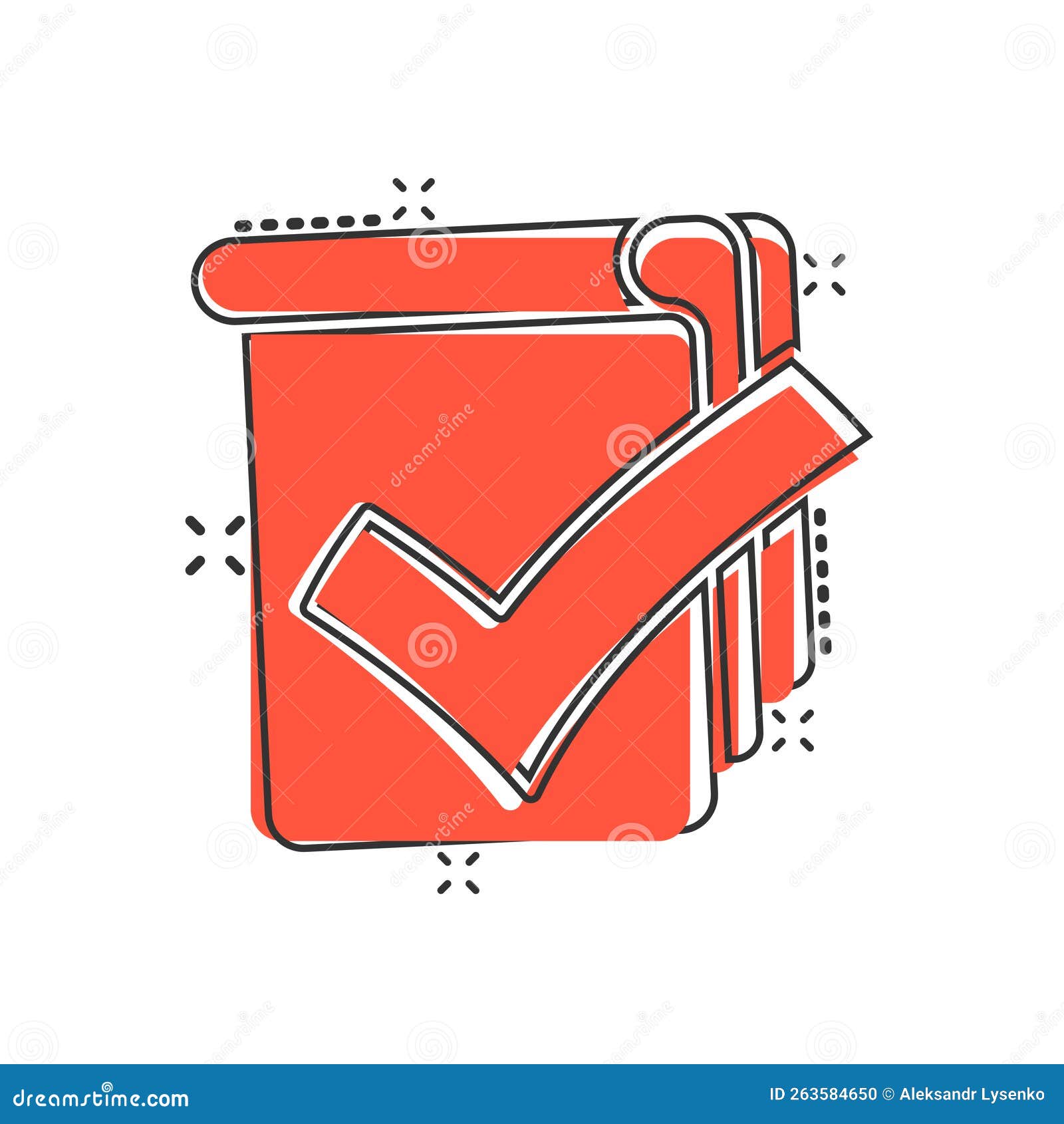 Document Checklist Icon in Comic Style. Report Cartoon Vector ...