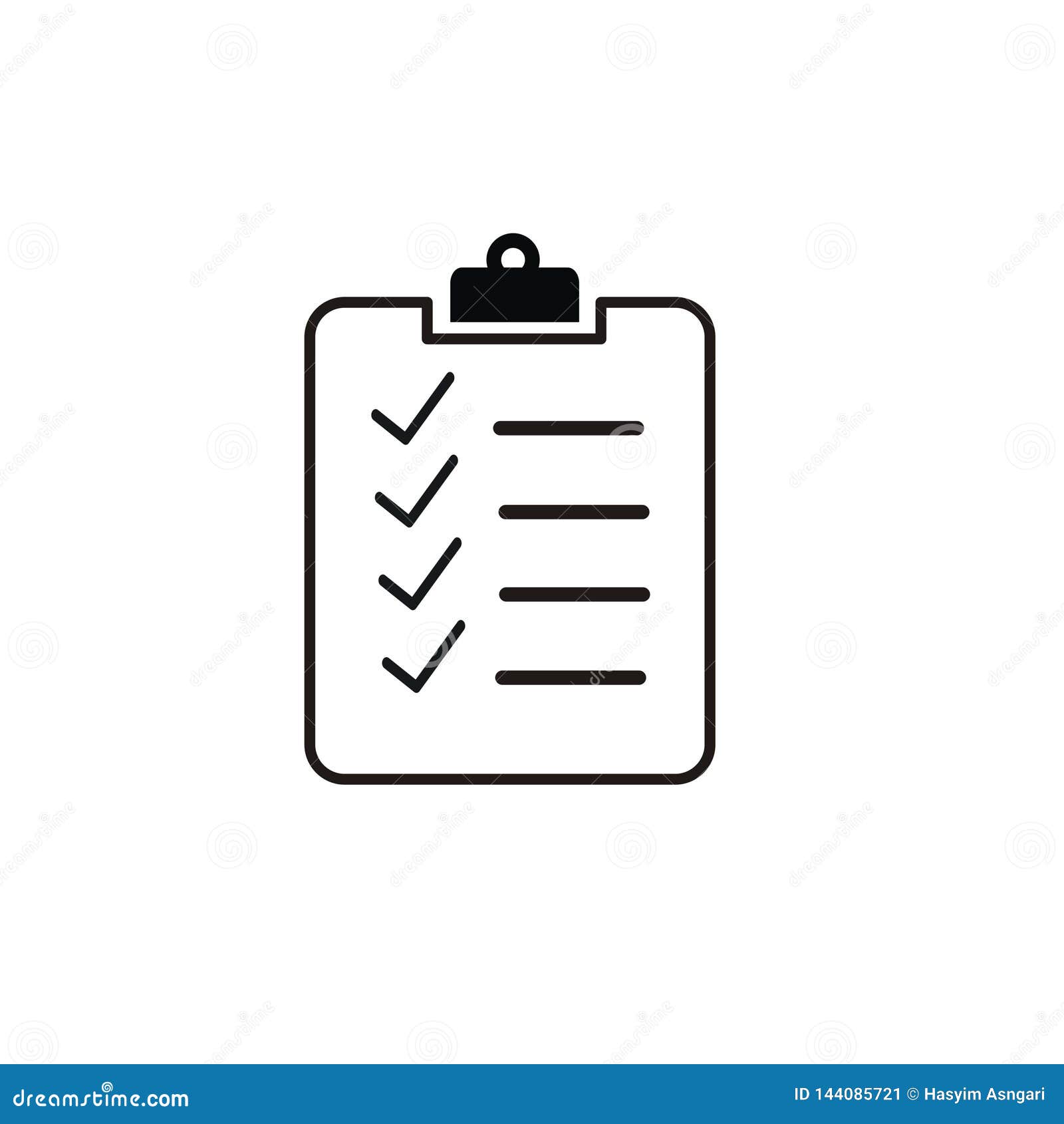 Document checklist icon stock illustration. Illustration of document ...