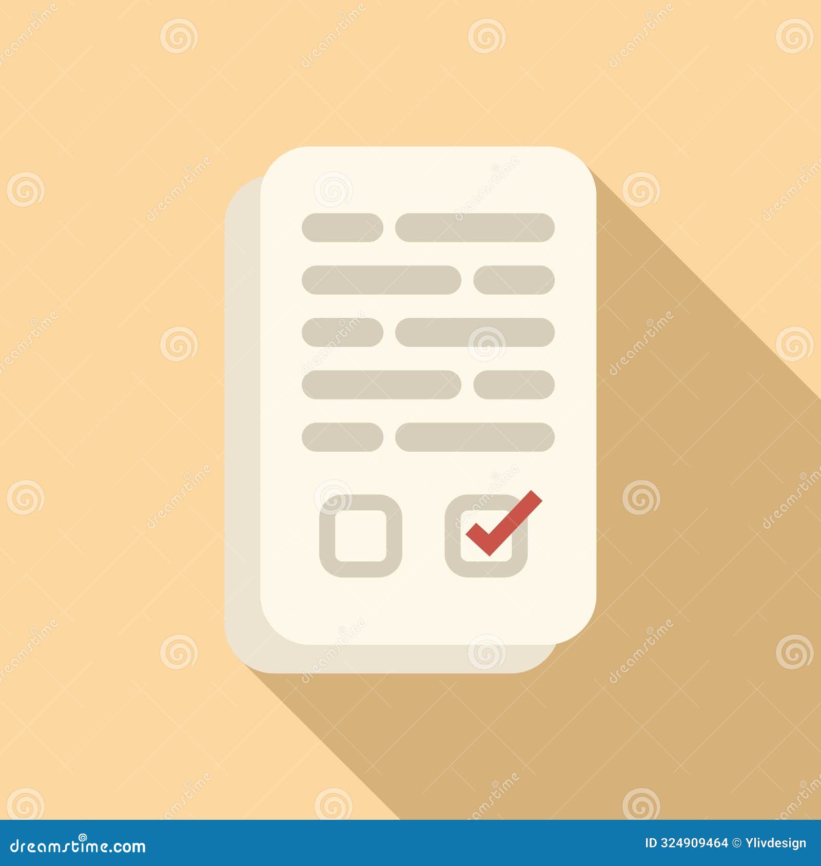 Document with Checkmark Icon Showing Completion of Task Stock ...