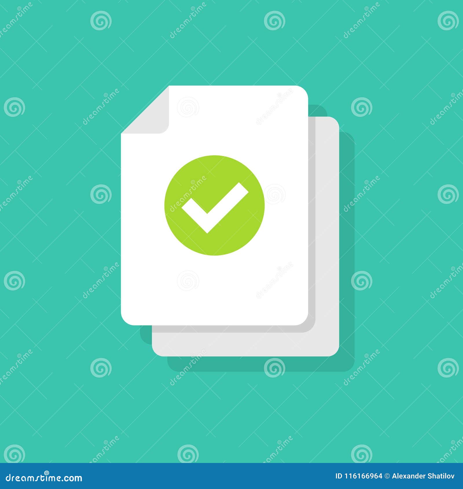 Document And Checkmark Vector Icon Concept Or Correct Form Or Agreement ...