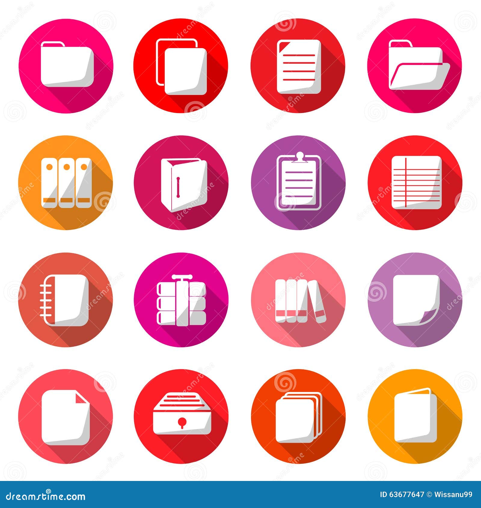 Document Circle Color Icons Stock Vector - Illustration of check, color ...