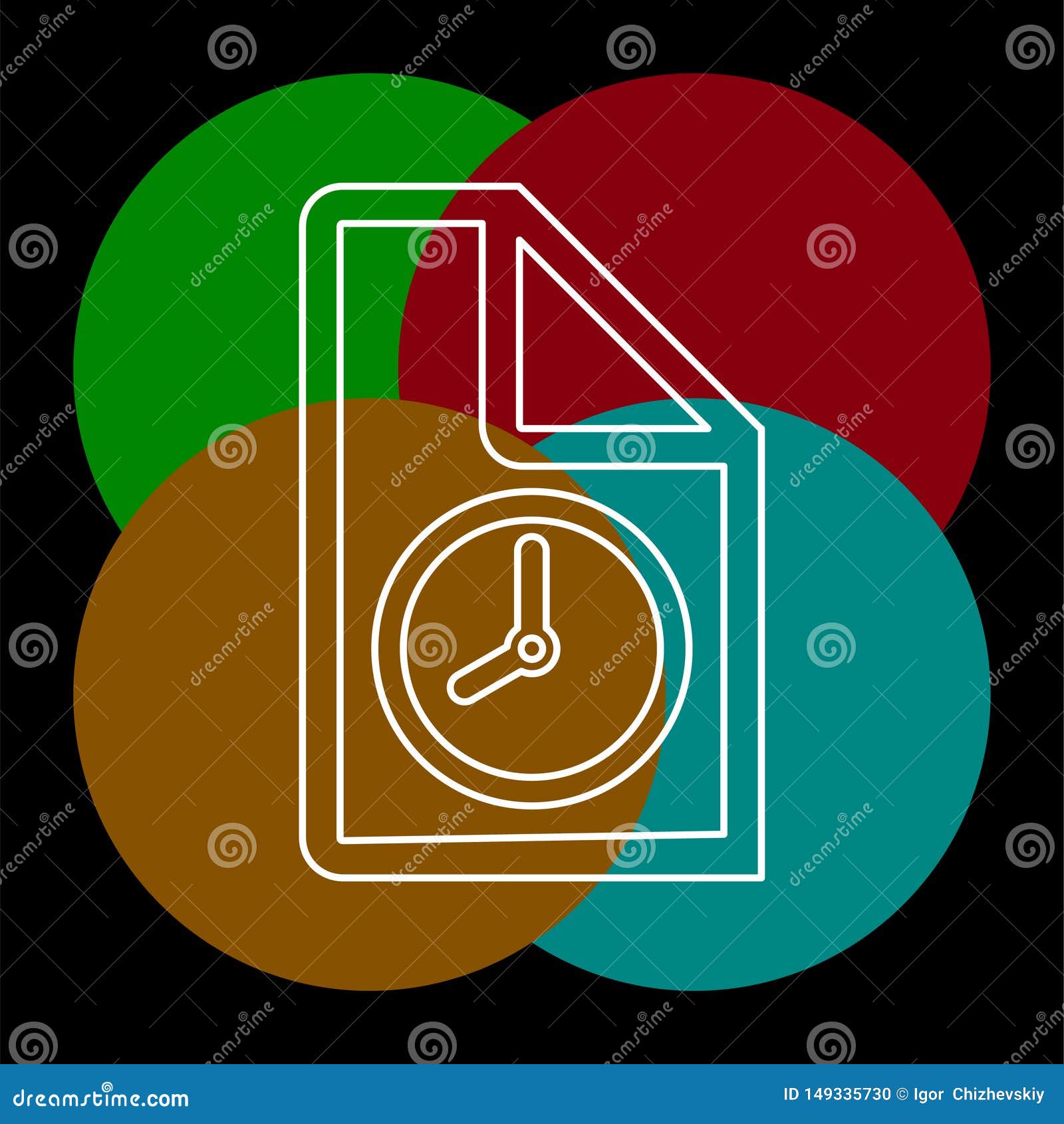 Document with Clock Icon, Vector Stock Vector - Illustration of ...