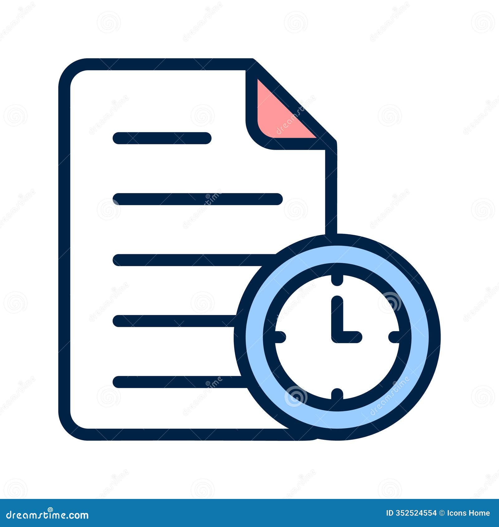 Document and Clock Symbolizing Time Tracked File Management Stock ...