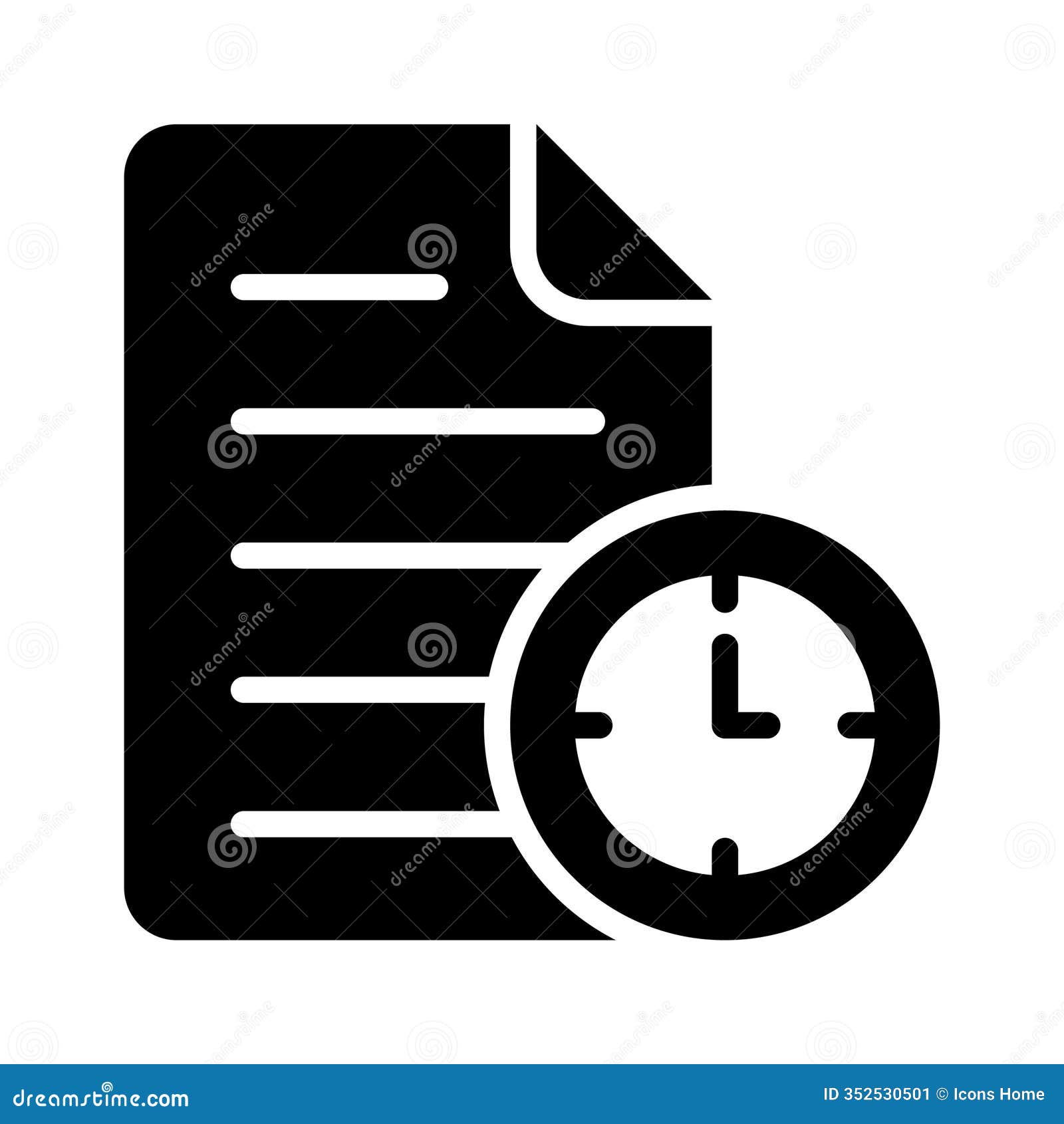 Document and Clock Symbolizing Time Tracked File Management Stock ...