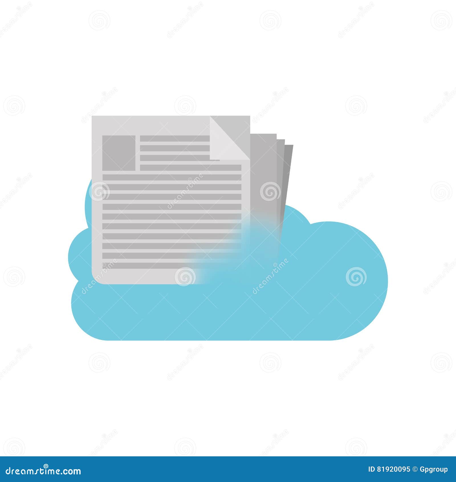 Document and Cloud Computing Design Stock Illustration - Illustration ...