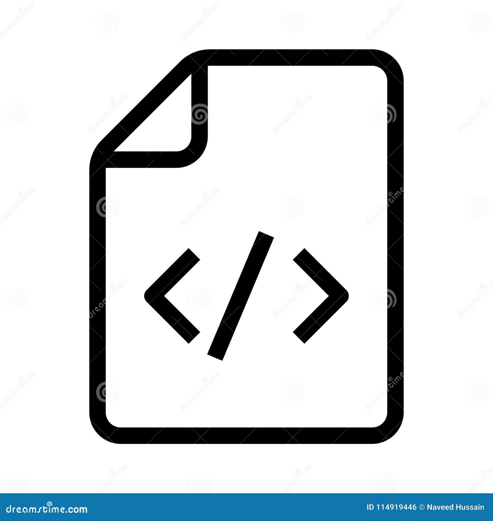 Document Coding Vector Line Icon Stock Vector - Illustration of files ...