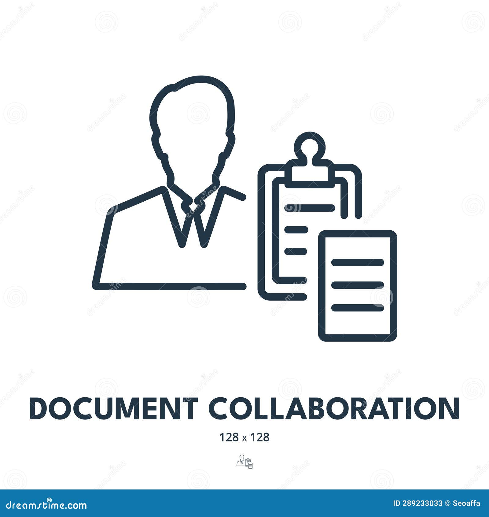 Document Collaboration Icon. Documentation, Paperwork, Teamwork ...