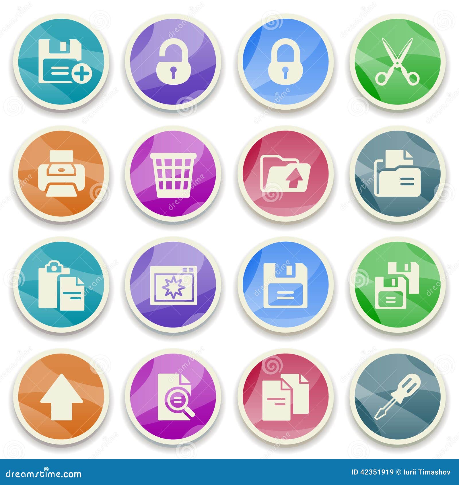 Document color icons. stock vector. Illustration of floppy - 42351919