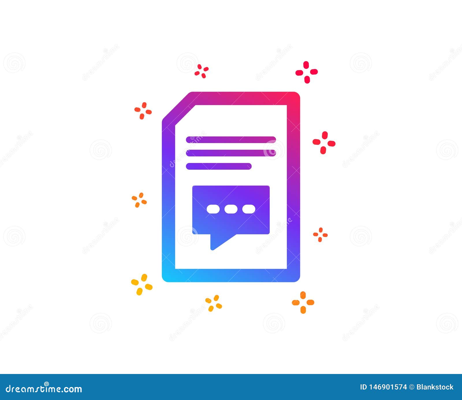Document with Comments Icon. File Sign. Vector Stock Vector ...