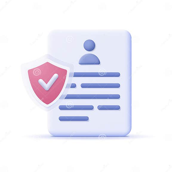 Document with Contact Protected by Shield with Check Mark. Concept of ...