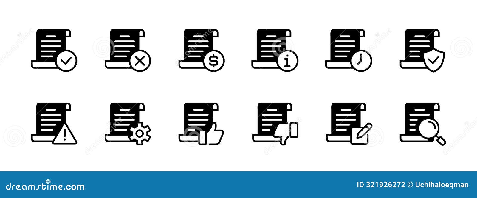 Document Contract Approval Status Icon Full Process File Application ...