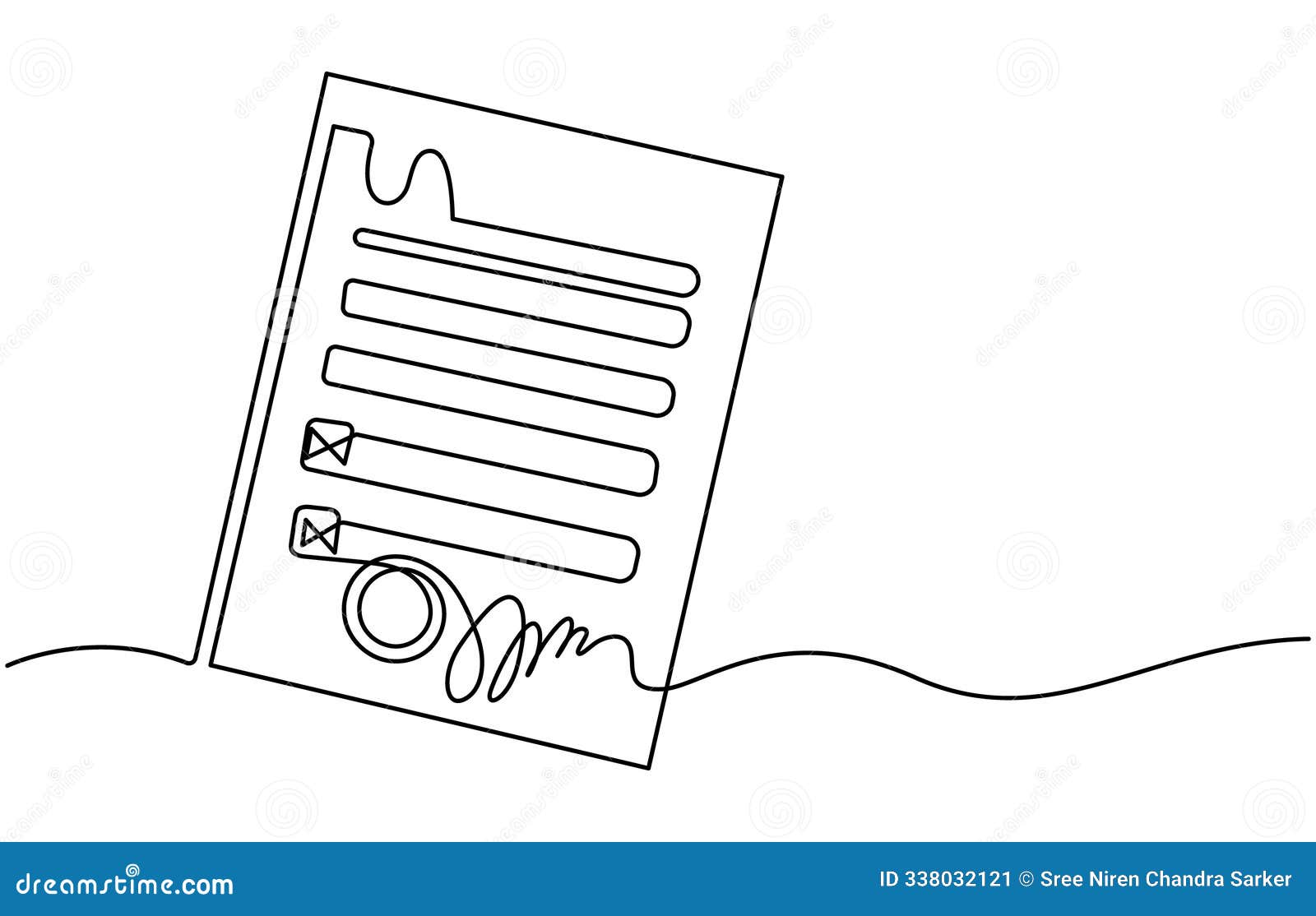 Document Contract Paper with Stamp and Sign. Pro Vector Illustration ...