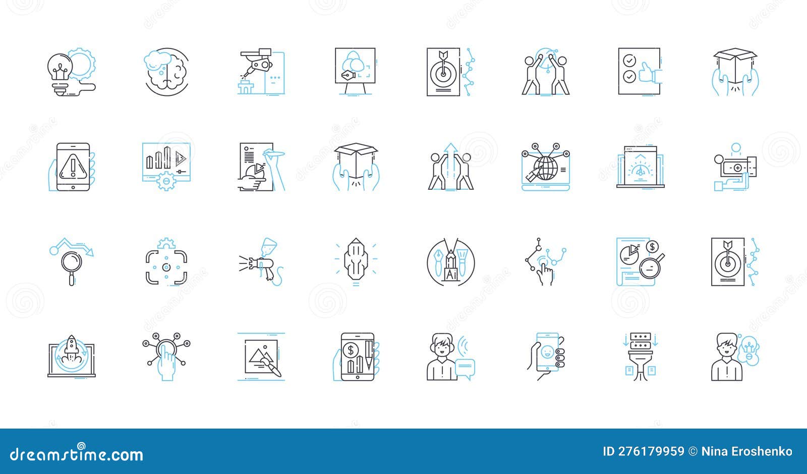 Document Control Linear Icons Set. Compliance, Tracking, Workflow ...