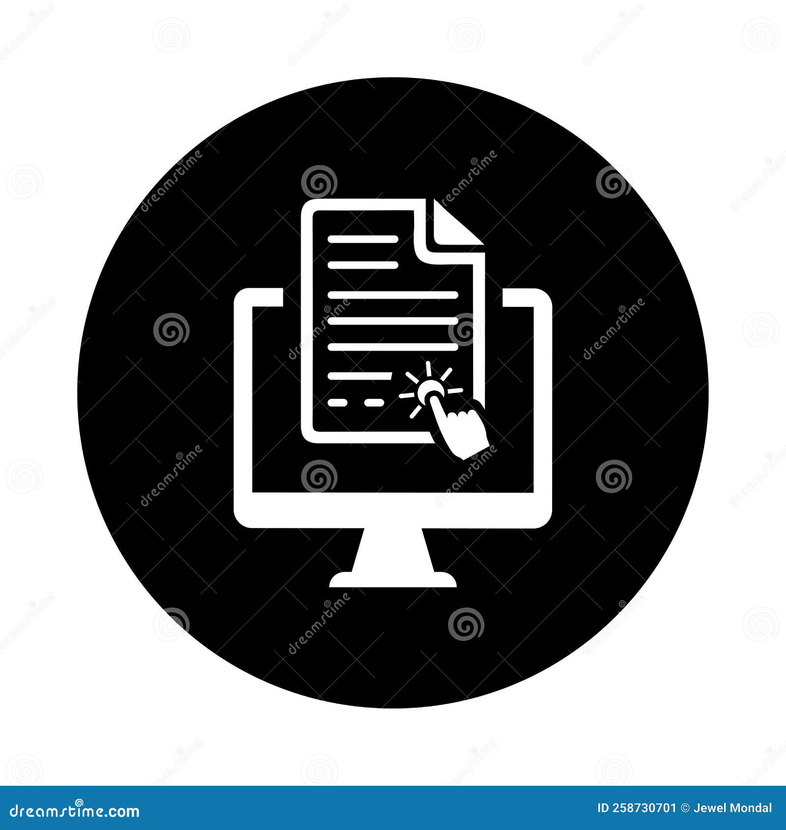 Document, Cursor, Desktop Icon. Black Vector Sketch Stock Illustration ...
