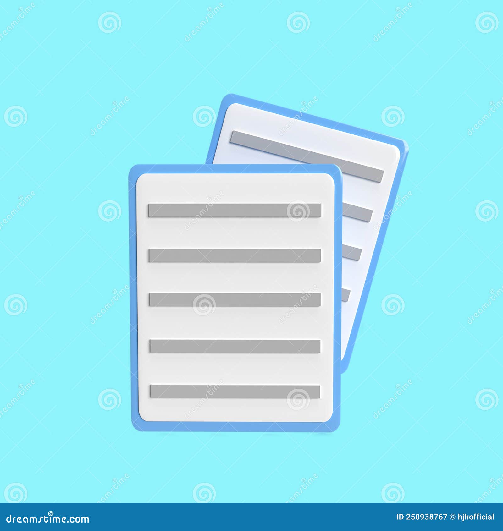 Document 3d Model Cartoon Style. Render Illustration Stock Illustration ...