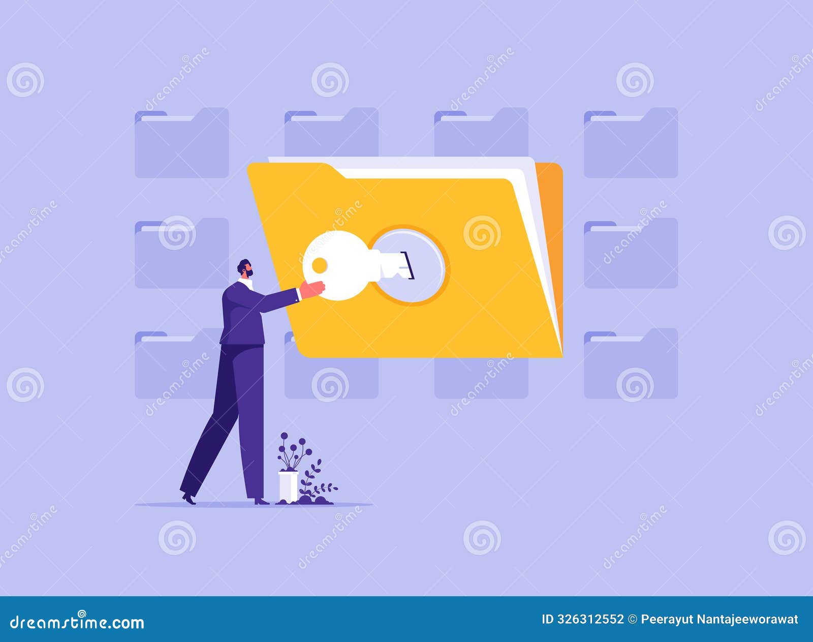 Document and Data Security Concept Stock Vector - Illustration of ...