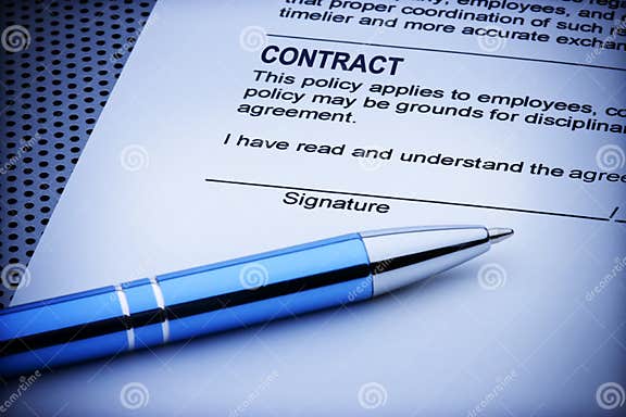 Document De Signature De Contrat Image stock - Image du vente, pointe ...