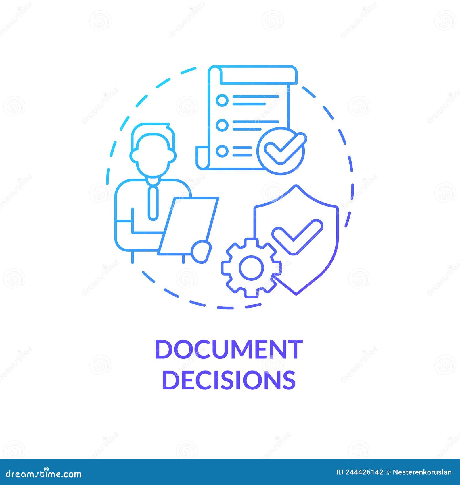 Decisions Blue Gradient Concept Icon Cartoon Vector | CartoonDealer.com #378370823