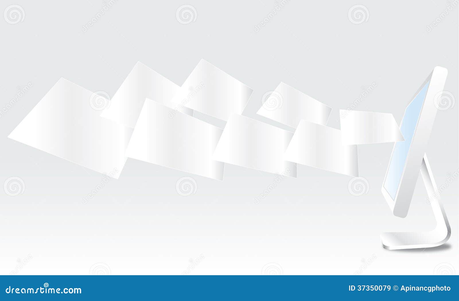 Document on Desktop Background Stock Illustration - Illustration of ...