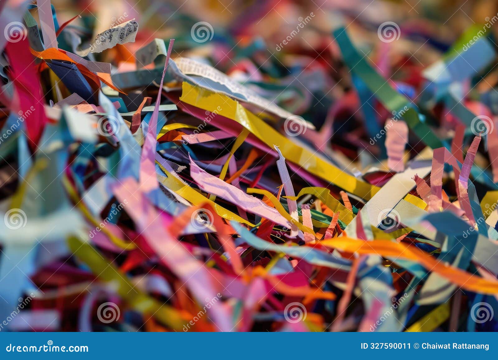 Document Destruction - Abstract Pattern of Shredded Paper Overflowing ...